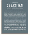 Sebastian Personalized Name Meaning Art Prints – Name Stories