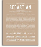 Sebastian Personalized Name Meaning Art Prints – Name Stories