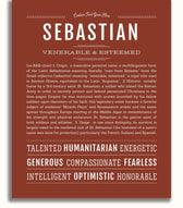 Sebastian Personalized Name Meaning Art Prints – Name Stories