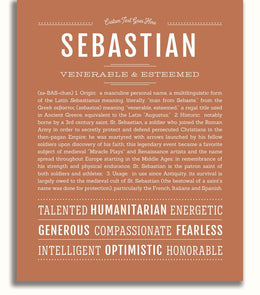 Sebastian Personalized Name Meaning Art Prints – Name Stories