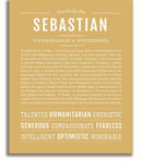 Sebastian Personalized Name Meaning Art Prints – Name Stories