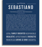 Sebastiano Personalized Name Meaning Art Prints – Name Stories