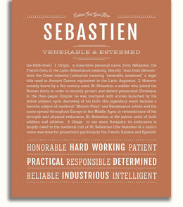 Sebastien Personalized Name Meaning Art Prints – Name Stories