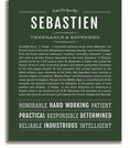 Sebastien Personalized Name Meaning Art Prints – Name Stories
