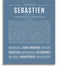 Sebastien Personalized Name Meaning Art Prints – Name Stories
