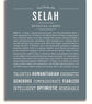 Selah Personalized Name Meaning Art Prints – Name Stories