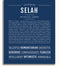 Selah Personalized Name Meaning Art Prints – Name Stories