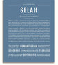 Selah Personalized Name Meaning Art Prints – Name Stories