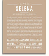 Selena Personalized Name Meaning Art Prints – Name Stories