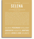 Selena Personalized Name Meaning Art Prints – Name Stories