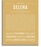 Selena Personalized Name Meaning Art Prints – Name Stories