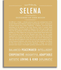 Selena | Name Art Print – Name Stories