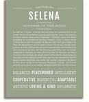 Selena Personalized Name Meaning Art Prints – Name Stories