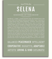 Selena Personalized Name Meaning Art Prints – Name Stories