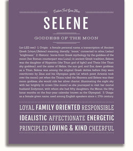 Selene | Name Art Print – Name Stories