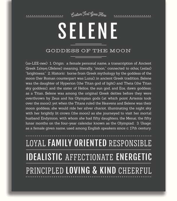 Selene | Name Art Print - Personalized Custom Gifts – Name Stories