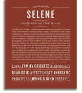 Selene Personalized Name Meaning Art Prints – Name Stories