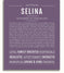 Selina Personalized Name Meaning Art Prints – Name Stories