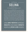 Selina Personalized Name Meaning Art Prints – Name Stories