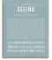 Selina Personalized Name Meaning Art Prints – Name Stories