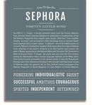 Sephora Personalized Name Meaning Art Prints – Name Stories