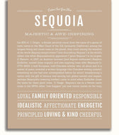 Sequoia Personalized Name Meaning Art Prints – Name Stories
