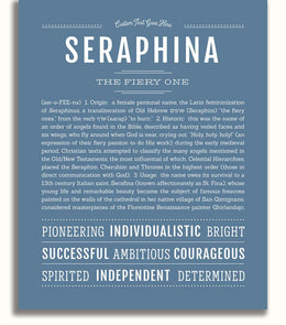 Seraphina Personalized Name Meaning Art Prints – Name Stories