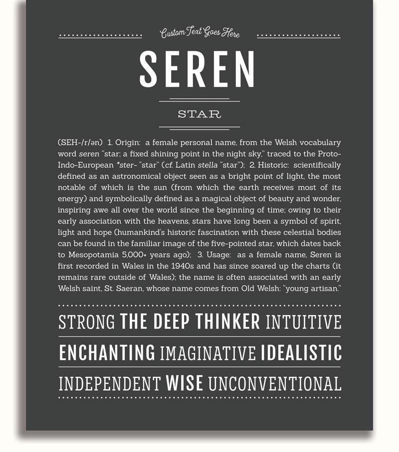 Seren | Name Art Print – Name Stories