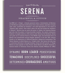 Serena | Name Art Print – Name Stories