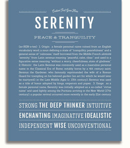 Serenity | Name Art Print – Name Stories