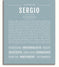 Sergio Personalized Name Meaning Art Prints – Name Stories