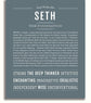 Seth Personalized Name Meaning Art Prints – Name Stories