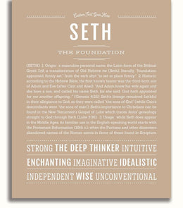 Seth Personalized Name Meaning Art Prints – Name Stories