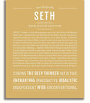 Seth Personalized Name Meaning Art Prints – Name Stories