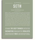 Seth Personalized Name Meaning Art Prints – Name Stories