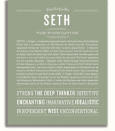 Seth Personalized Name Meaning Art Prints – Name Stories
