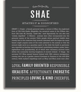 Shae Personalized Name Meaning Art Prints – Name Stories