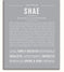 Shae Personalized Name Meaning Art Prints – Name Stories