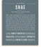 Shae Personalized Name Meaning Art Prints – Name Stories