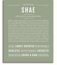 Shae Personalized Name Meaning Art Prints – Name Stories