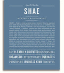 Shae Personalized Name Meaning Art Prints – Name Stories