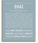 Shae Personalized Name Meaning Art Prints – Name Stories
