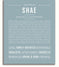 Shae Personalized Name Meaning Art Prints – Name Stories