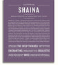 Shaina Personalized Name Meaning Art Prints – Name Stories