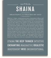 Shaina Personalized Name Meaning Art Prints – Name Stories