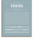Shaina Personalized Name Meaning Art Prints – Name Stories