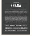 Shana Personalized Name Meaning Art Prints – Name Stories