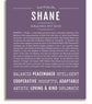 Shane Personalized Name Meaning Art Prints – Name Stories