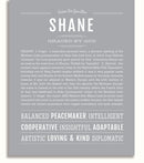 Shane Personalized Name Meaning Art Prints – Name Stories