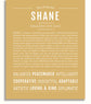 Shane Personalized Name Meaning Art Prints – Name Stories